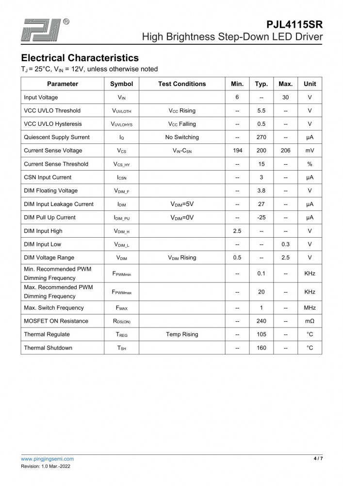 PJL4115SR datasheet page 4