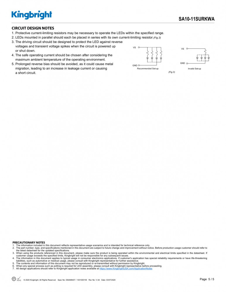 SA10-11SURKWA datasheet page 5