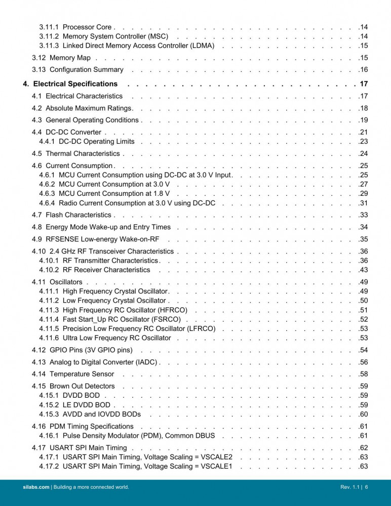 EFR32BG22E datasheet preview, page 6