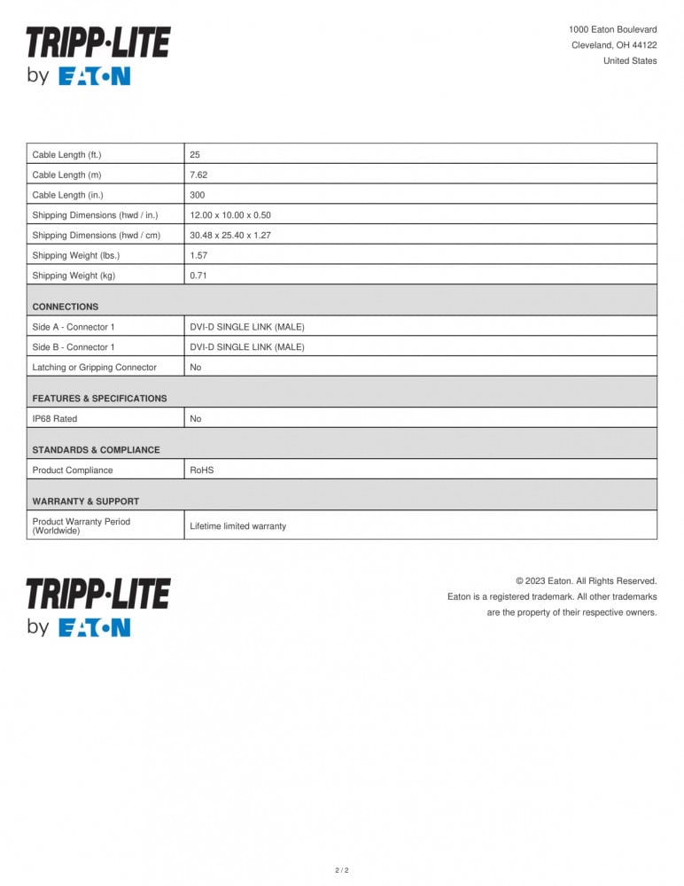 EATON P561-025 technical document page 2