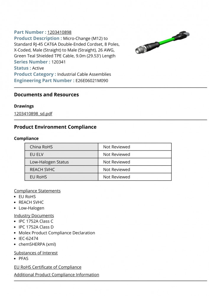 MOLEX technical drawing page 1