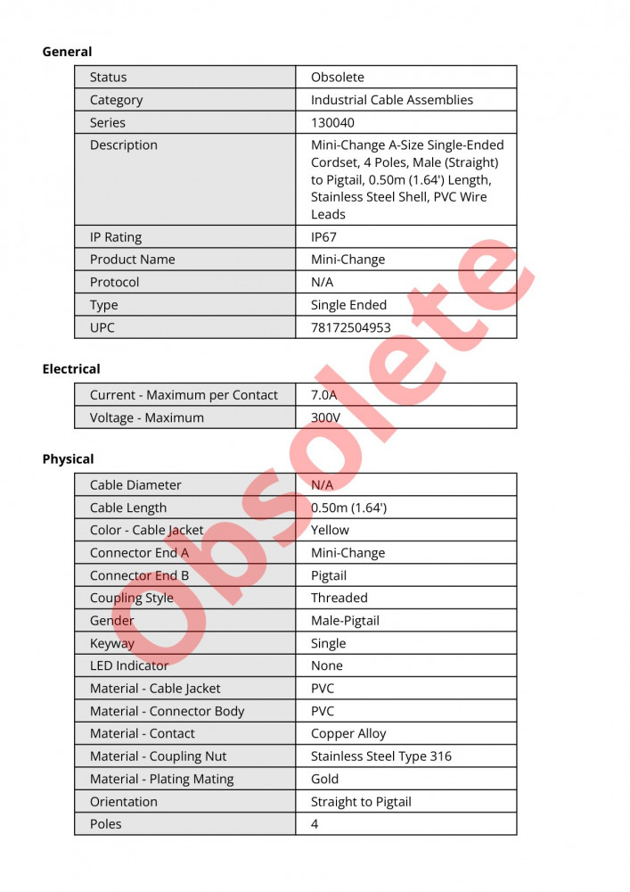 Technical document image 2 for MOLEX 1300400014