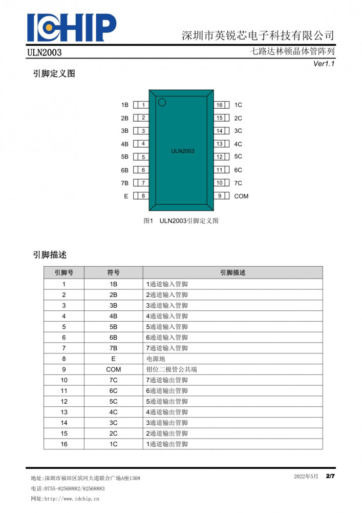 ULN2003 datasheet page 2