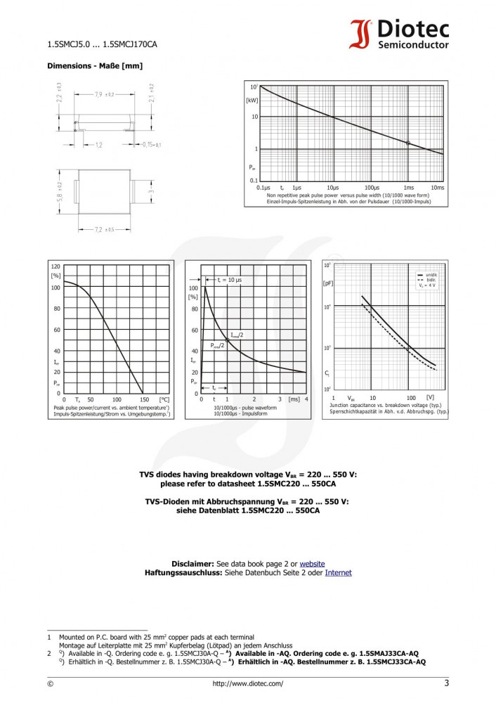 DIOTEC 1.5SMCJ series datasheet page 3