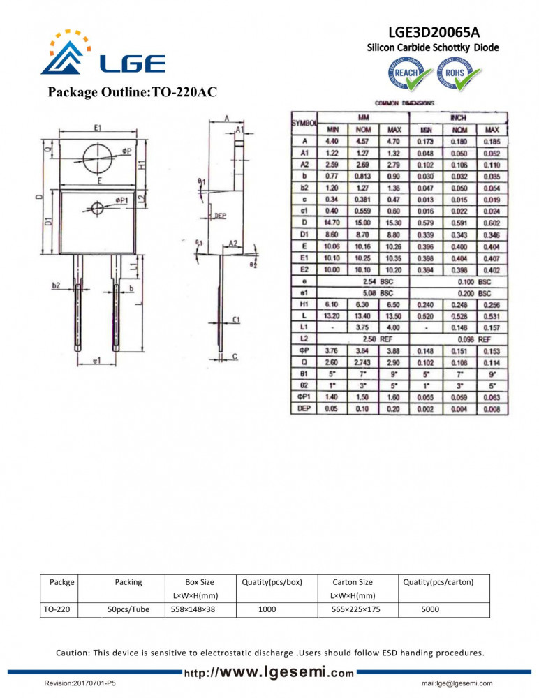 LGE3D20065A datasheet page 5