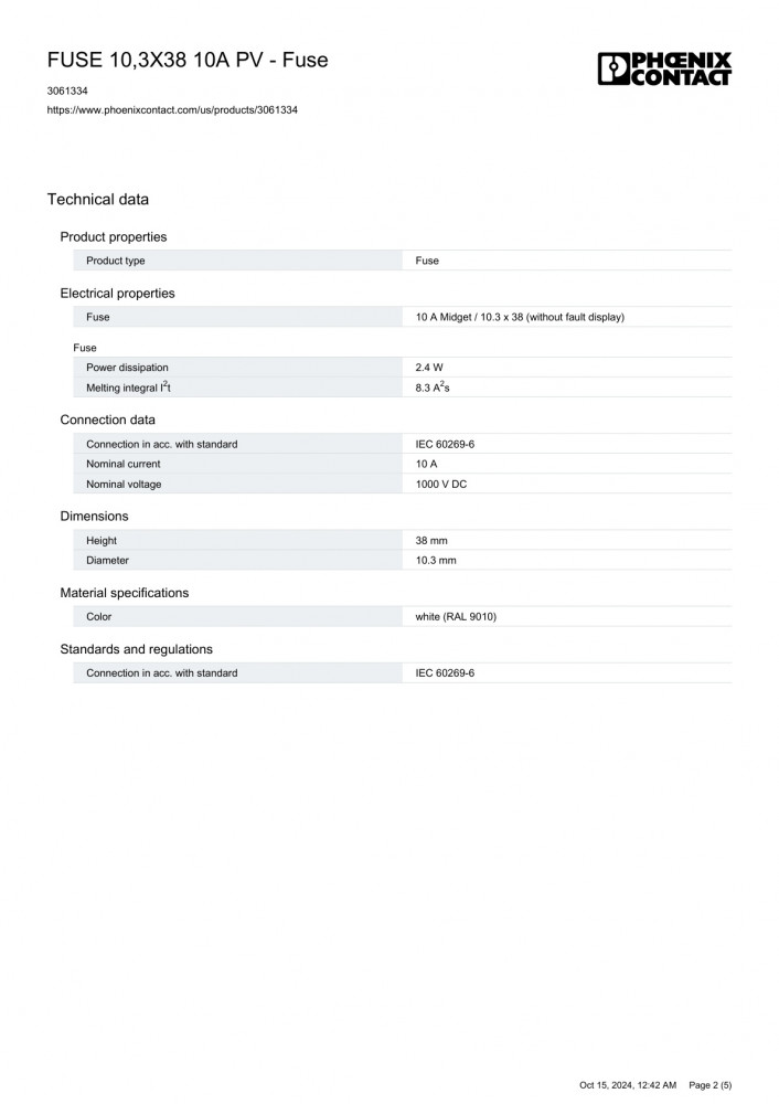 Phoenix Contact 3061334 technical document page 2
