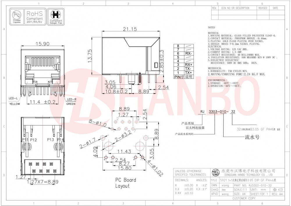 RJ3303-010-32 technical document preview