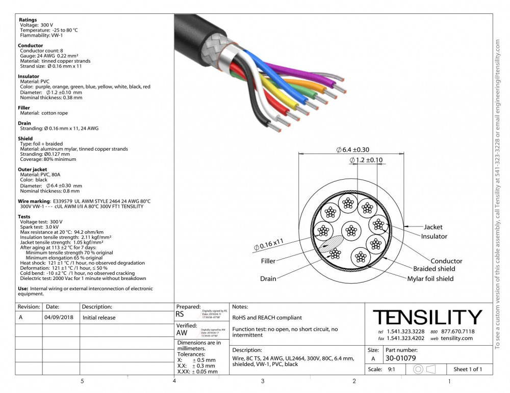 Tensility International 30-01079 product drawing