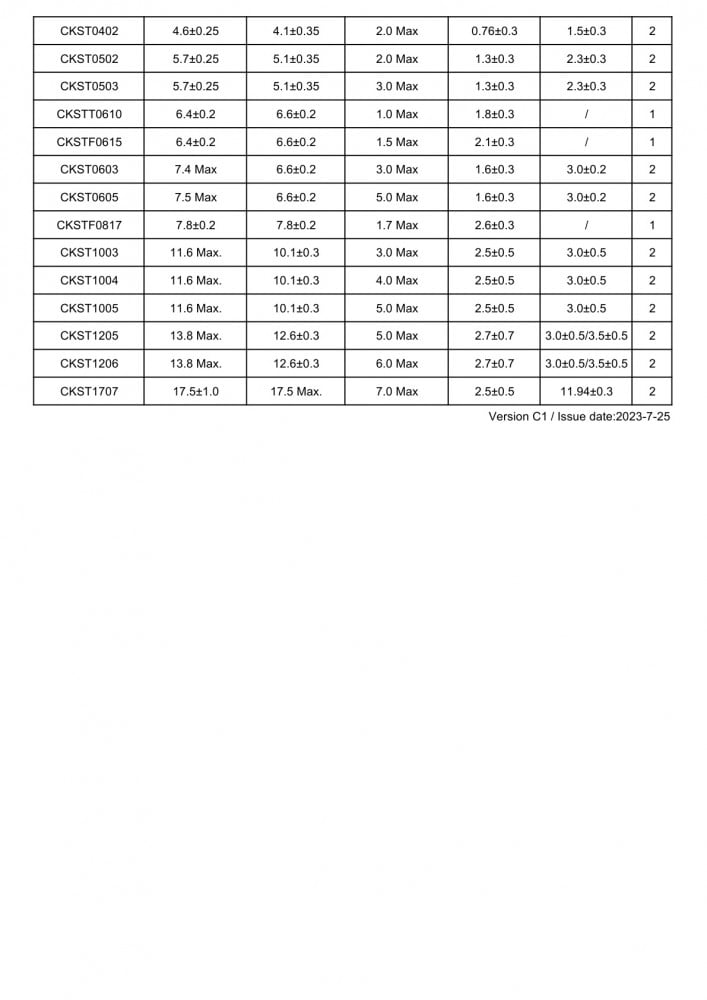CENKER CKST series datasheet page 2