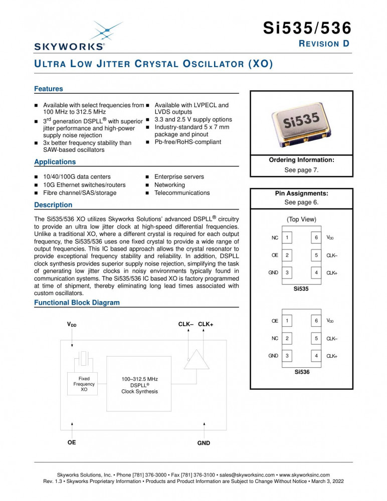 536FB156M250DG datasheet page 1