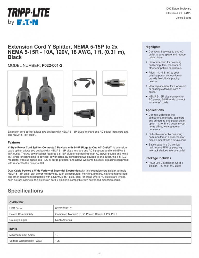 P022-001-2 technical document page 1
