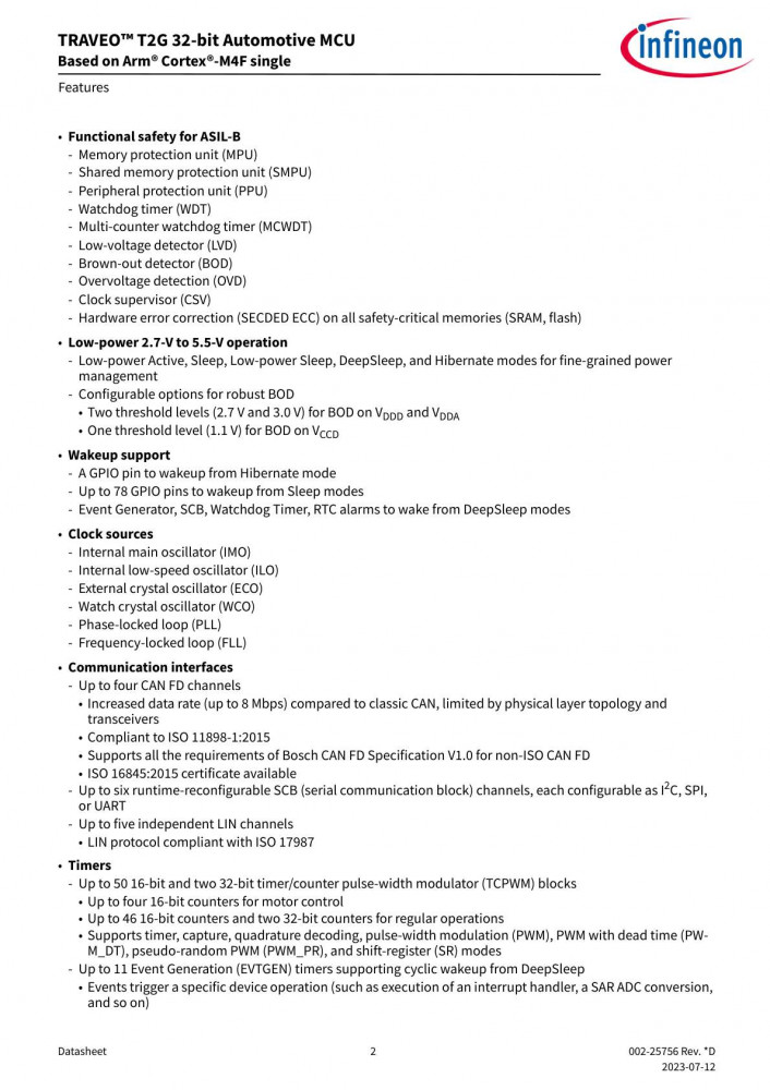 CYT2B6 datasheet page 2