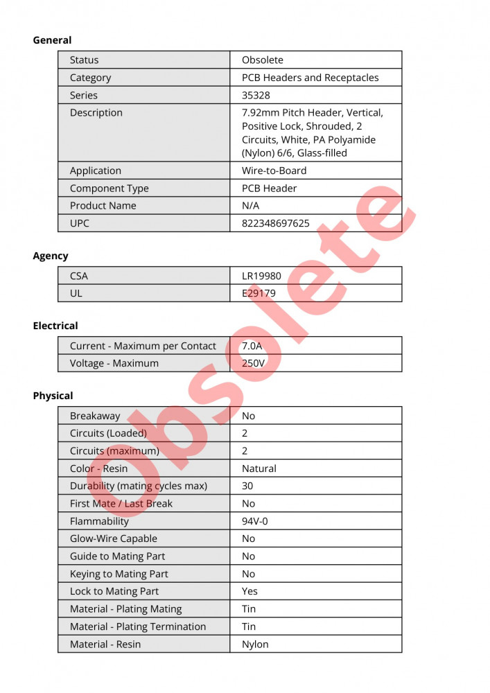 Technical document page 2 for product 353280260