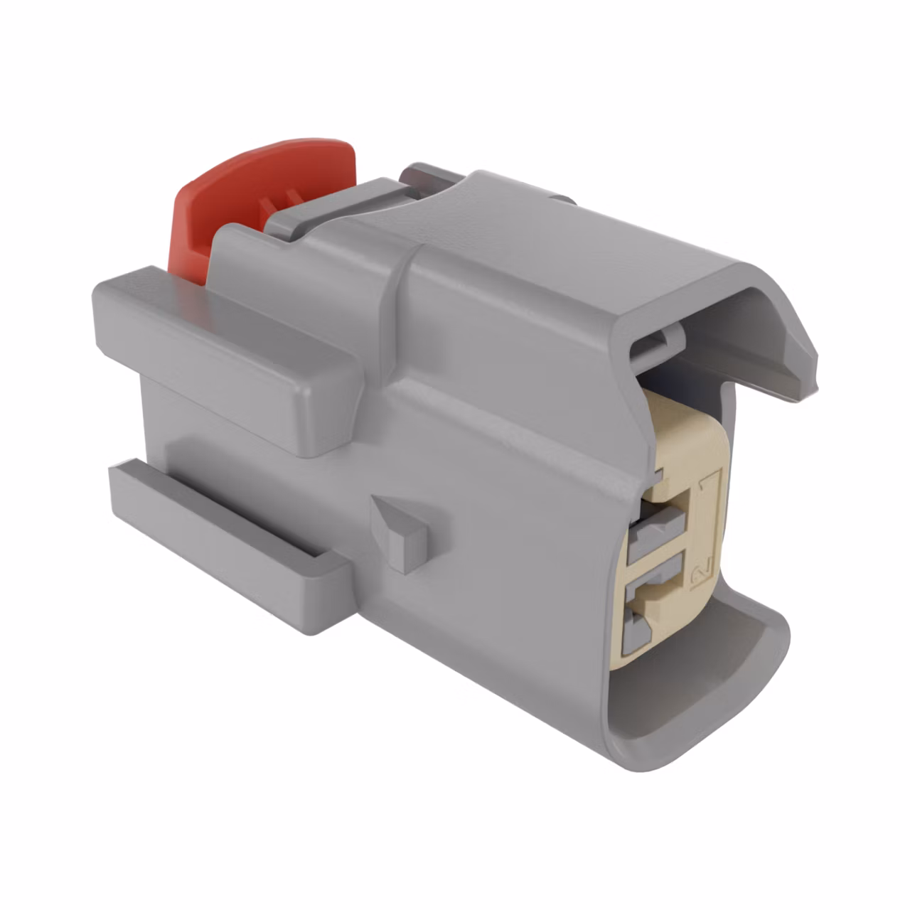 MX150 Cable-Sealed Female Connector Assembly, Single Row, 2 Circuits, Keying Option D, with Clipslot, with Connector Position Assurance, Light  Gray for sale