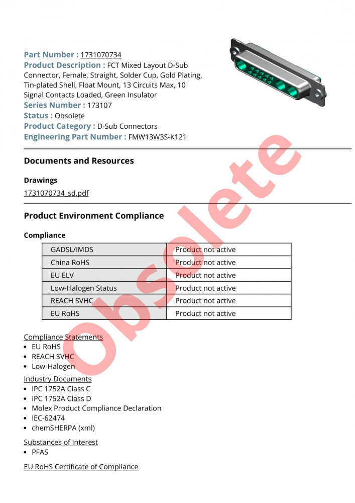 MOLEX 1731070734 drawing preview, page 1