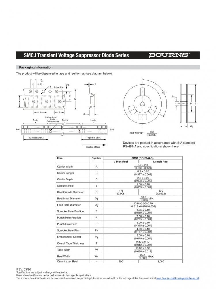 BOURNS SMCJ series datasheet page 5