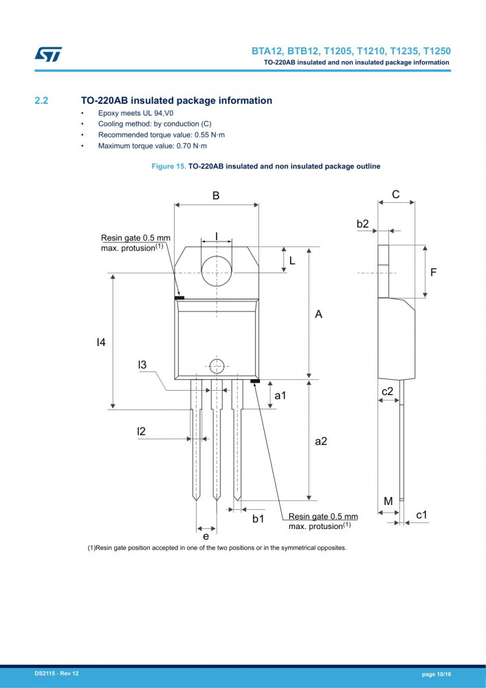 T1210 Triac technical document, page 10