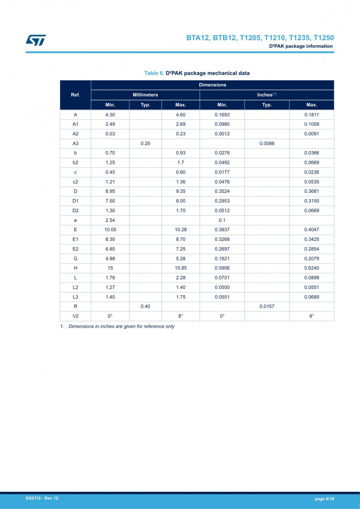 T1210 Triac technical document, page 8