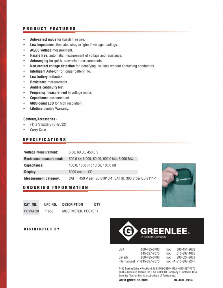 PDMM-20 product document page 2