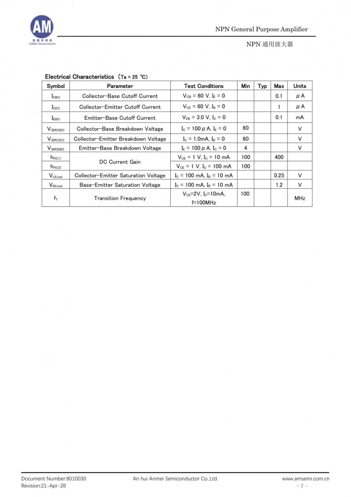 MMBTA05 datasheet page 2