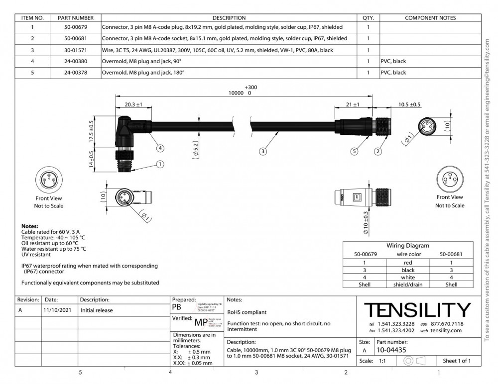 Technical drawing preview for Tensility International 10-04435