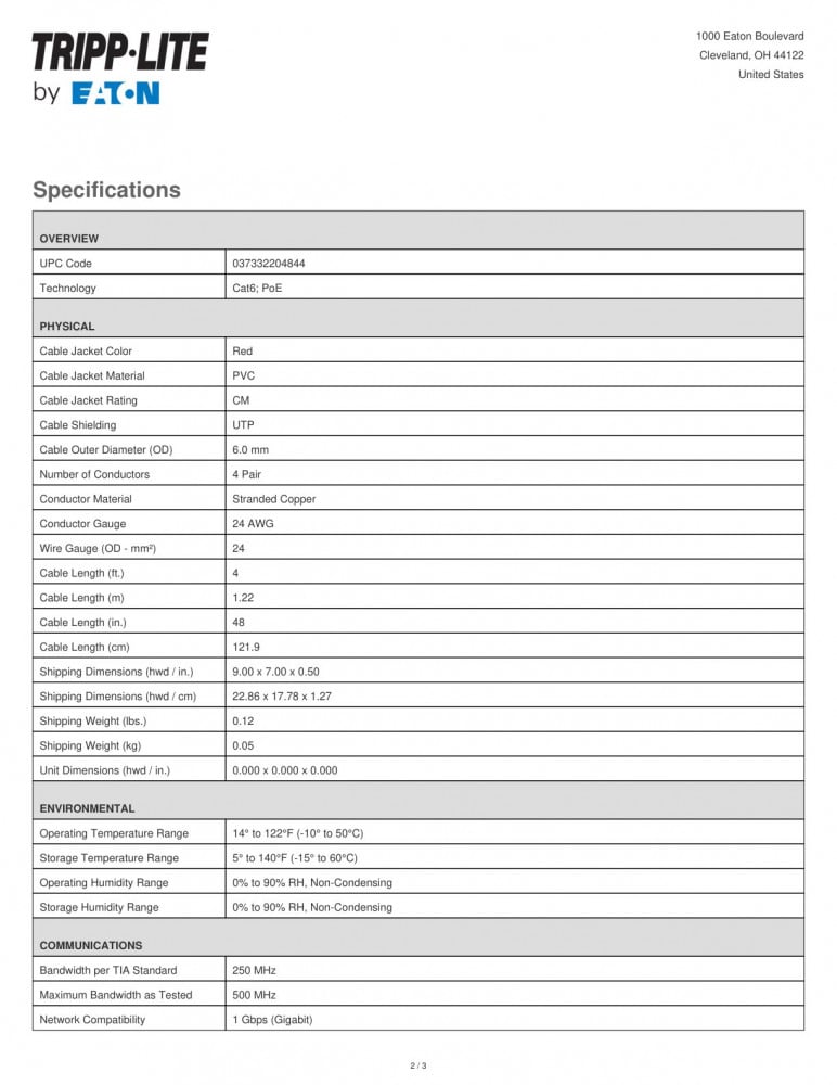 EATON N201-004-RD technical document page 2