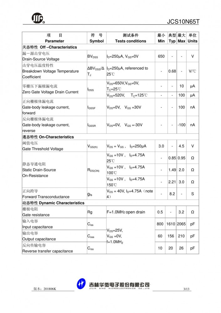 JCS10N65ST datasheet page 3