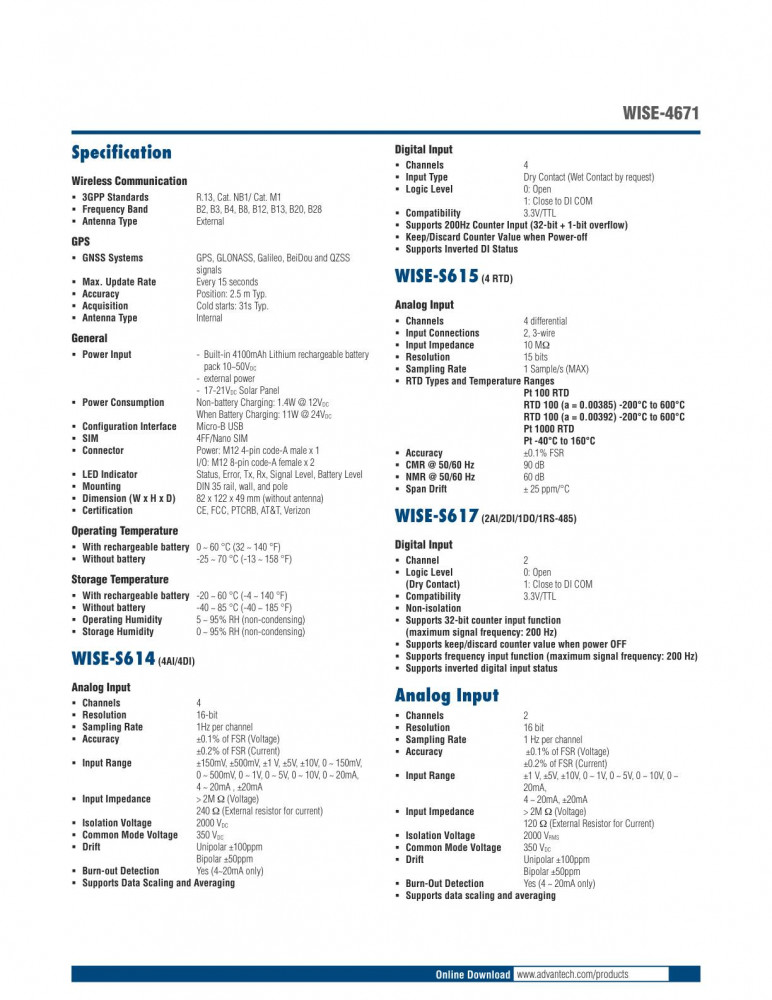 WISE-4671 technical document page 2