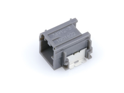 MXP120 Sealed Receptacle, 4 Circuit, Black Housing with Long Shroud (T3-V2-S3 with Backshell, T3-V2-S2 without Backshell), Key C, Dark Gray Insert