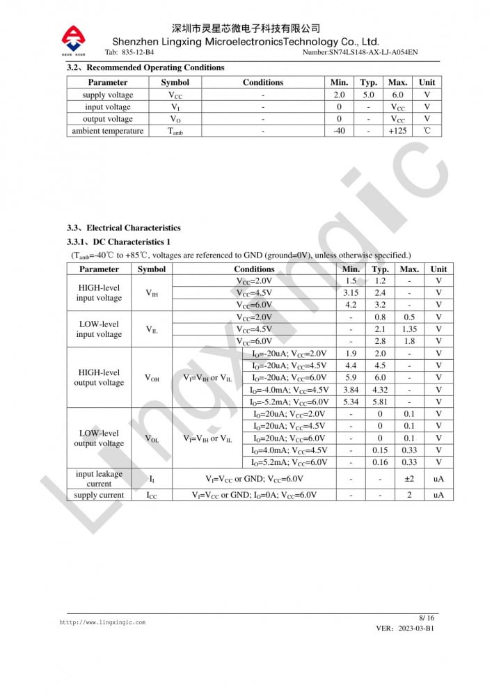 SN74LS148 datasheet page 8