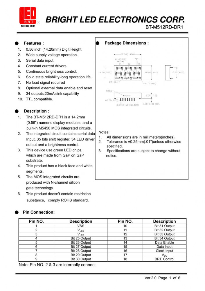 BT-M512RI technical document page 1