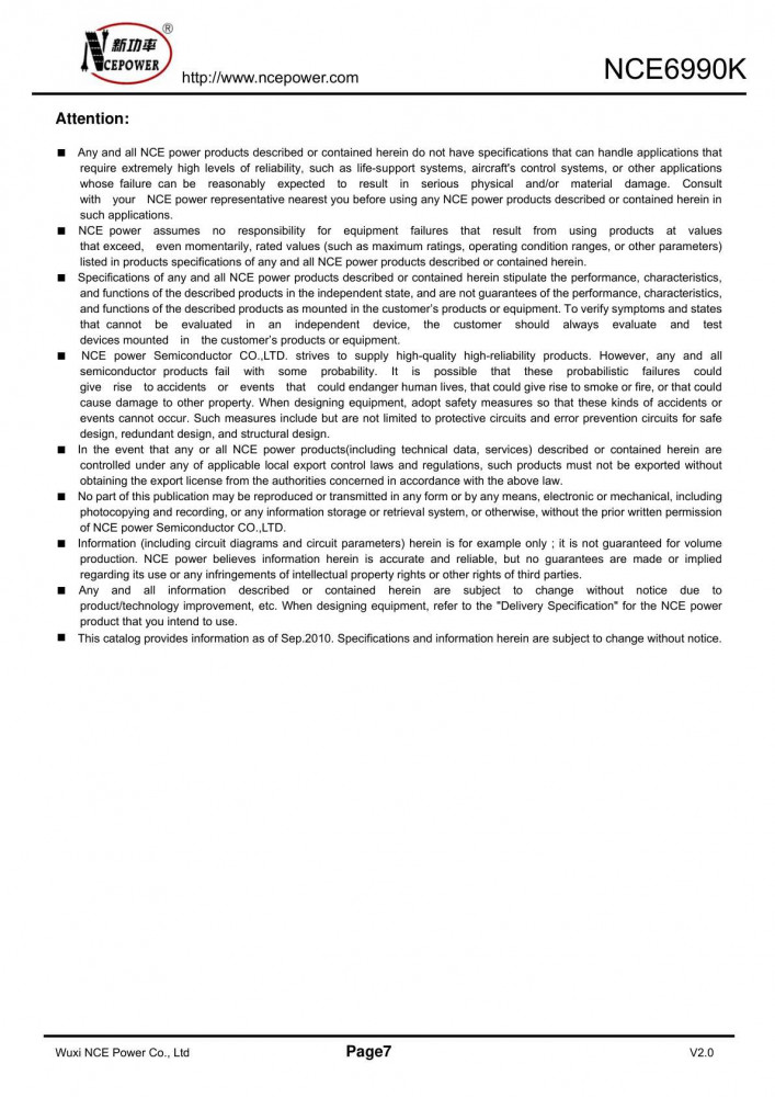 NCE6990K datasheet page 7