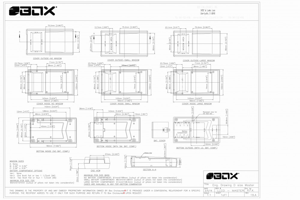 LLCD-111 enclosure technical drawing preview
