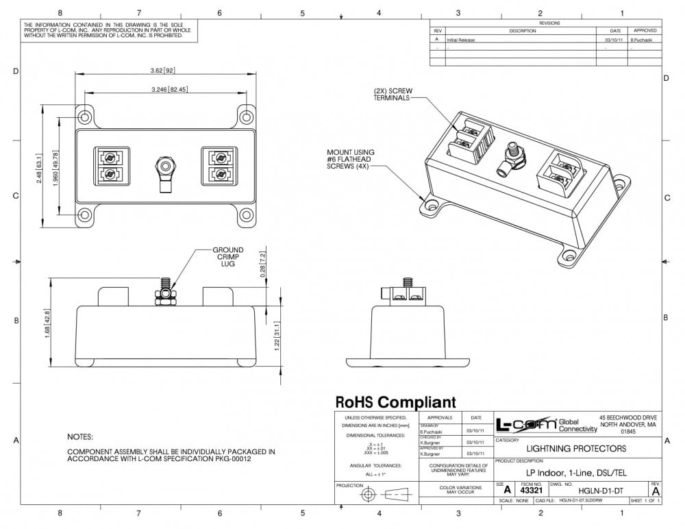 HGLN-D1-DT technical document page