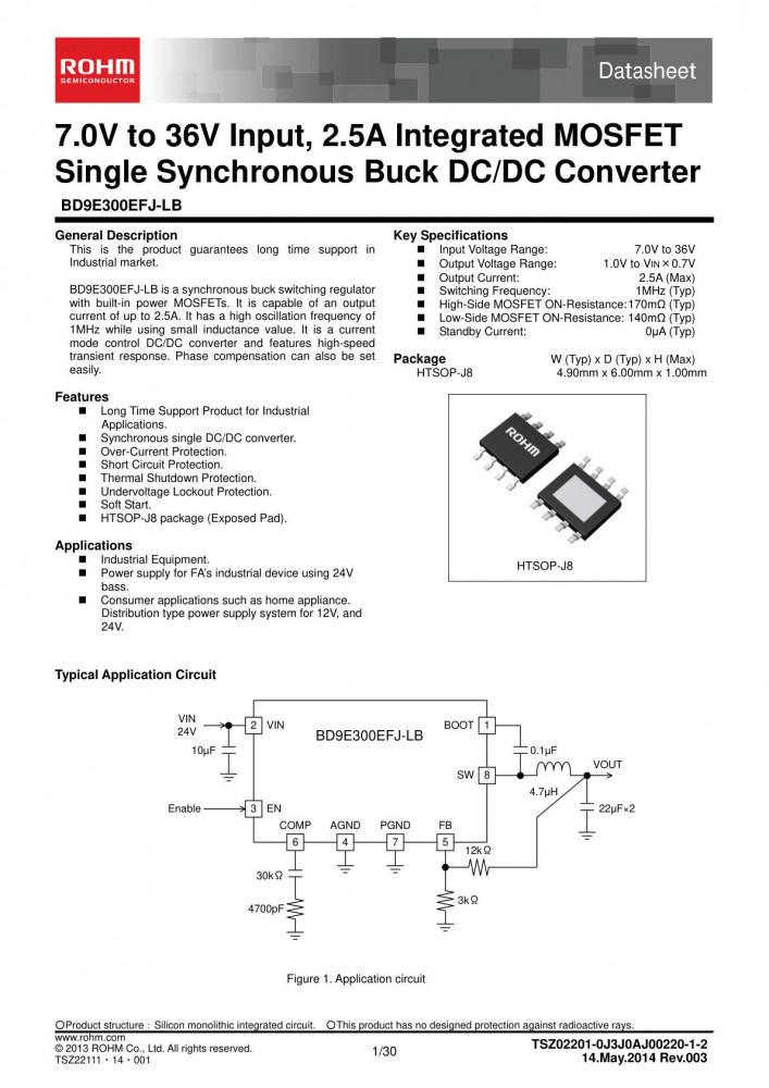 BD9E300EFJ-LBE2 datasheet page 1
