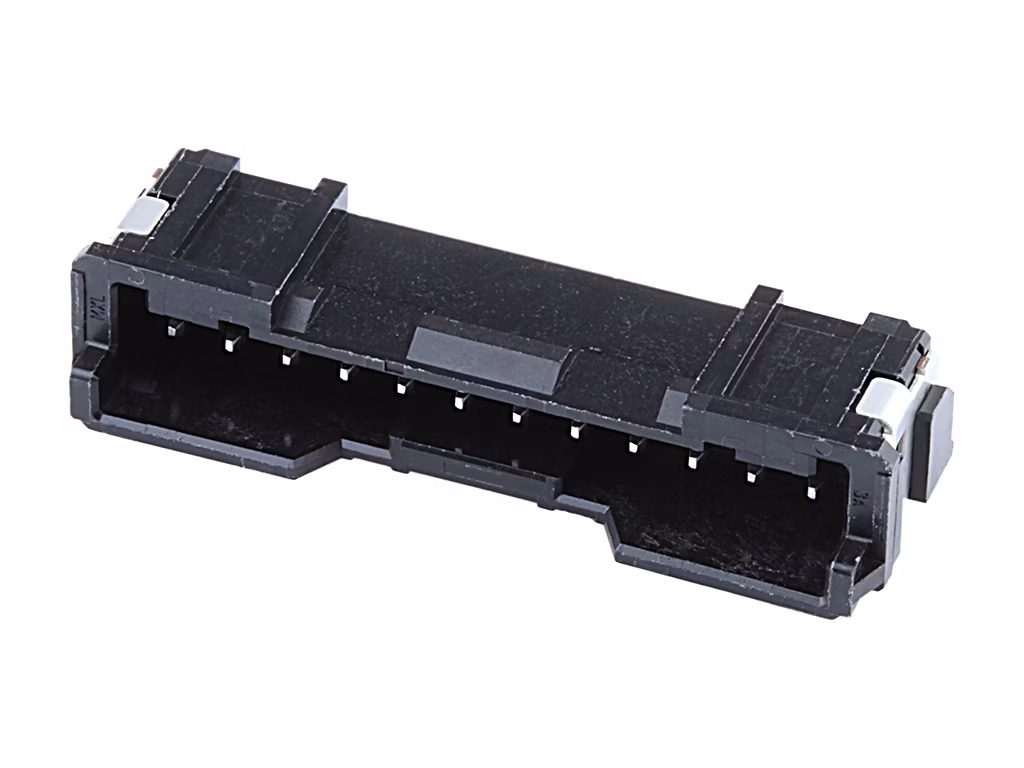 2.00mm Pitch, Micro-Lock Plus PCB Header, Single Row, Right-Angle, Surface Mount, Matte Tin Plating, Positive Lock, 16 Circuits, Low-Halogen, Black