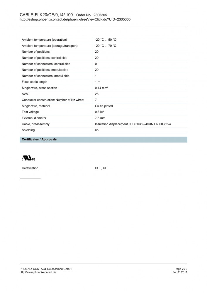 Technical document image 2 for product 2305305
