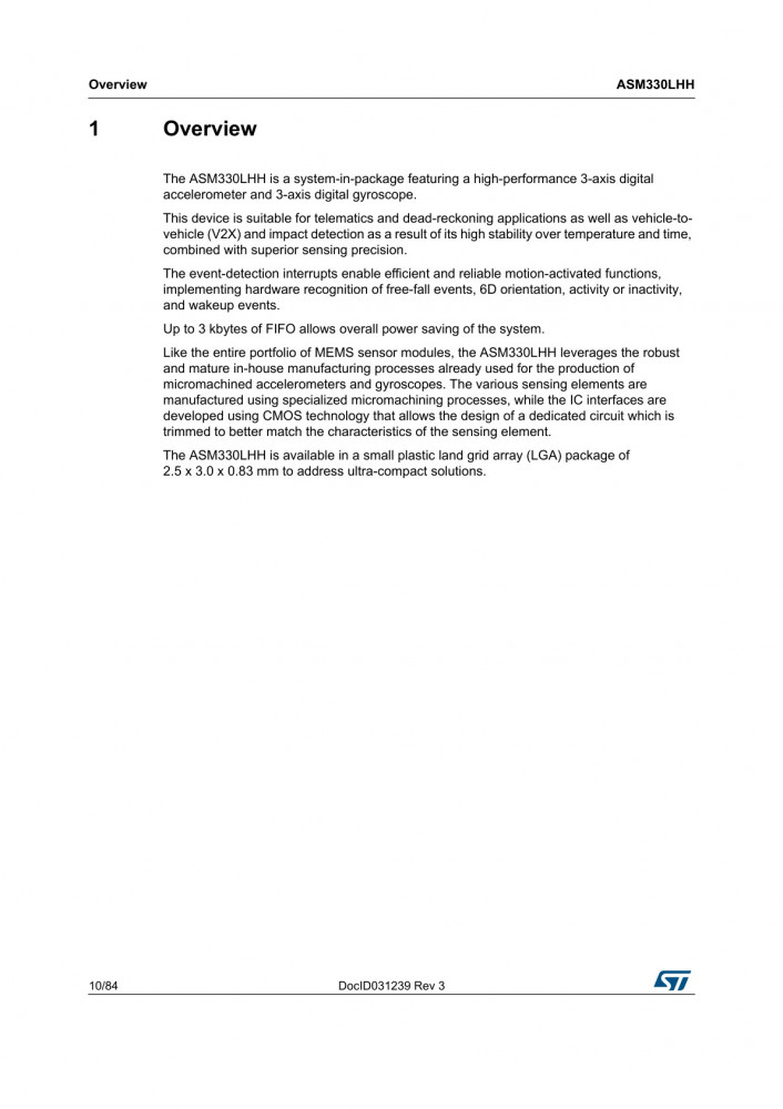 ASM330LHH datasheet page 10