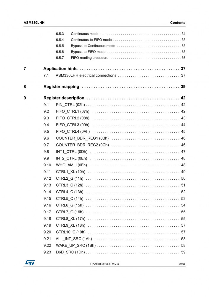 ASM330LHH datasheet page 3