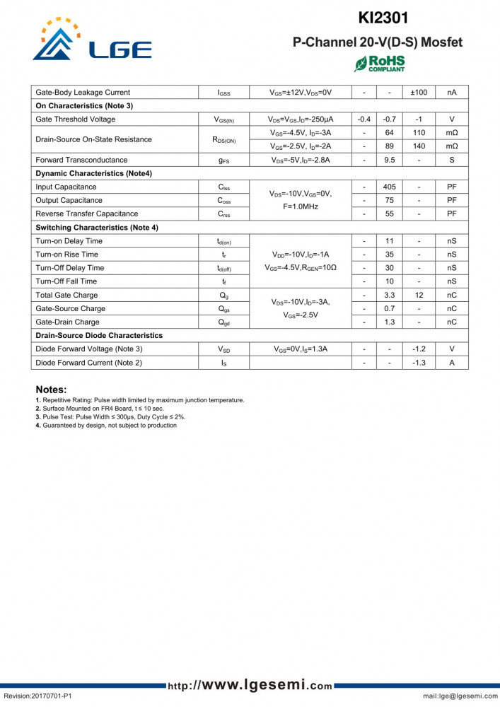 KI2301 datasheet page 2