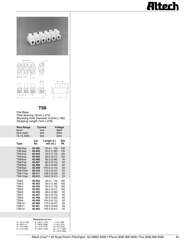 Altech Eurostrips technical document page 2