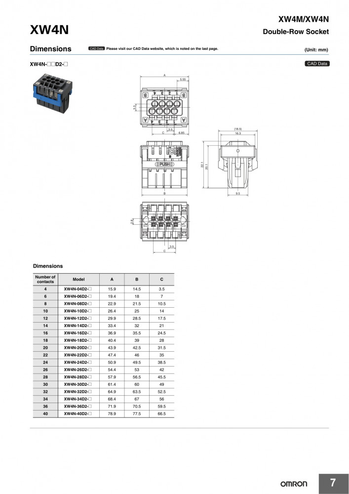 OMRON XW4Z-SD02-BK documentation page 7