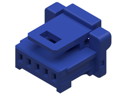 1.00mm Pitch, Pico-Clasp Low-Halogen Receptacle Crimp Housing, Single Row, Outer Positive Lock, 5 Circuits, Blue for sale