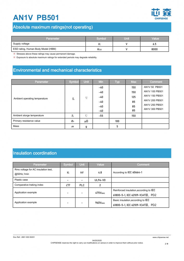 AN1V 100 PB501 datasheet page 2