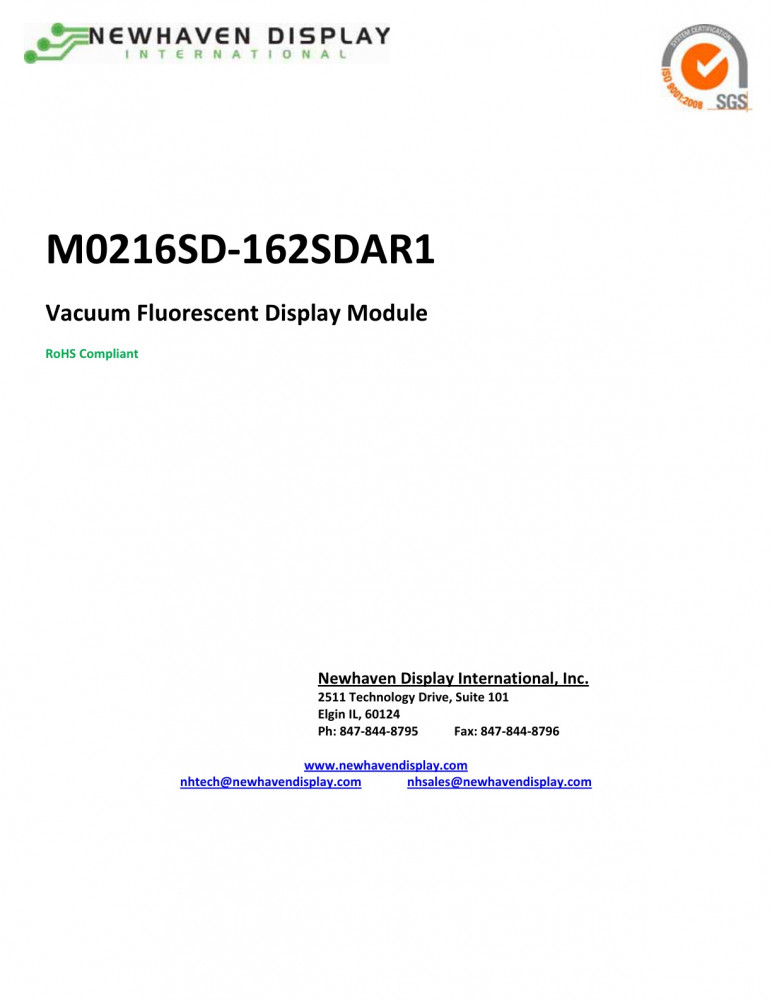 M0216SD-162SDAR1 datasheet page 1
