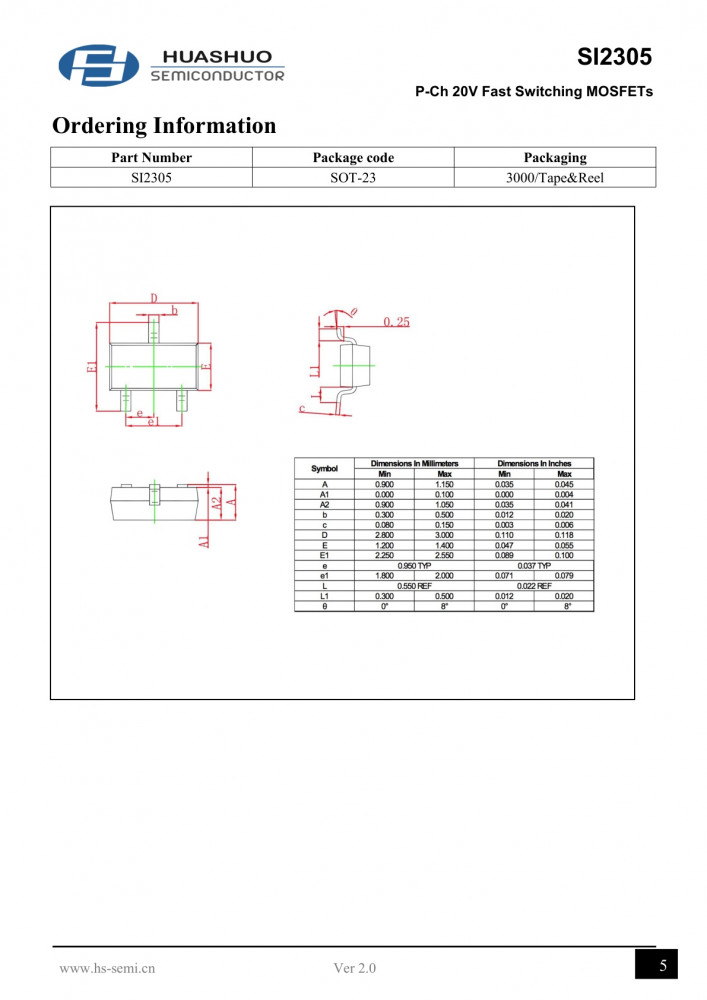 SI2305 datasheet page 5