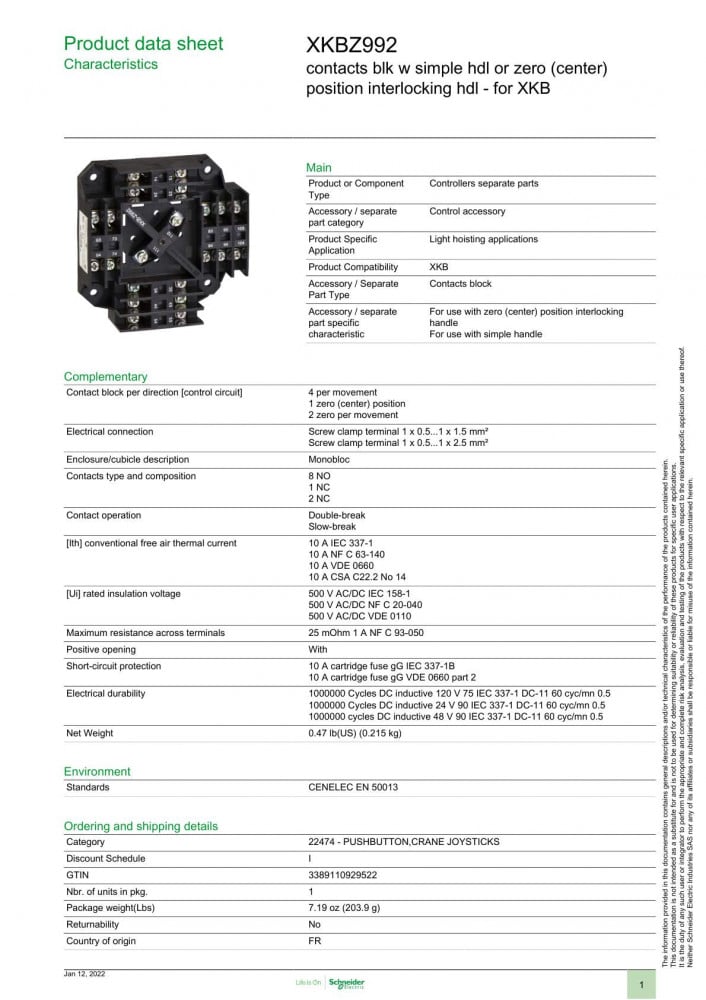 XKBZ992 technical document page 1