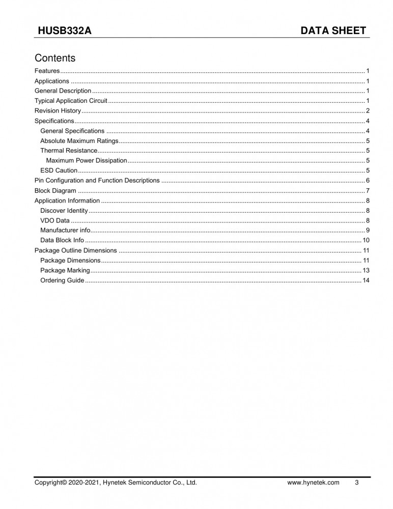 HUSB332A datasheet page 3