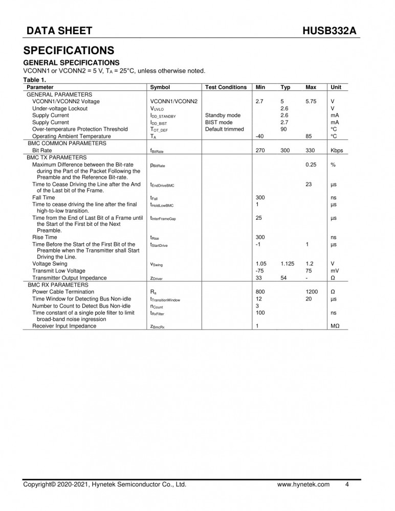HUSB332A datasheet page 4