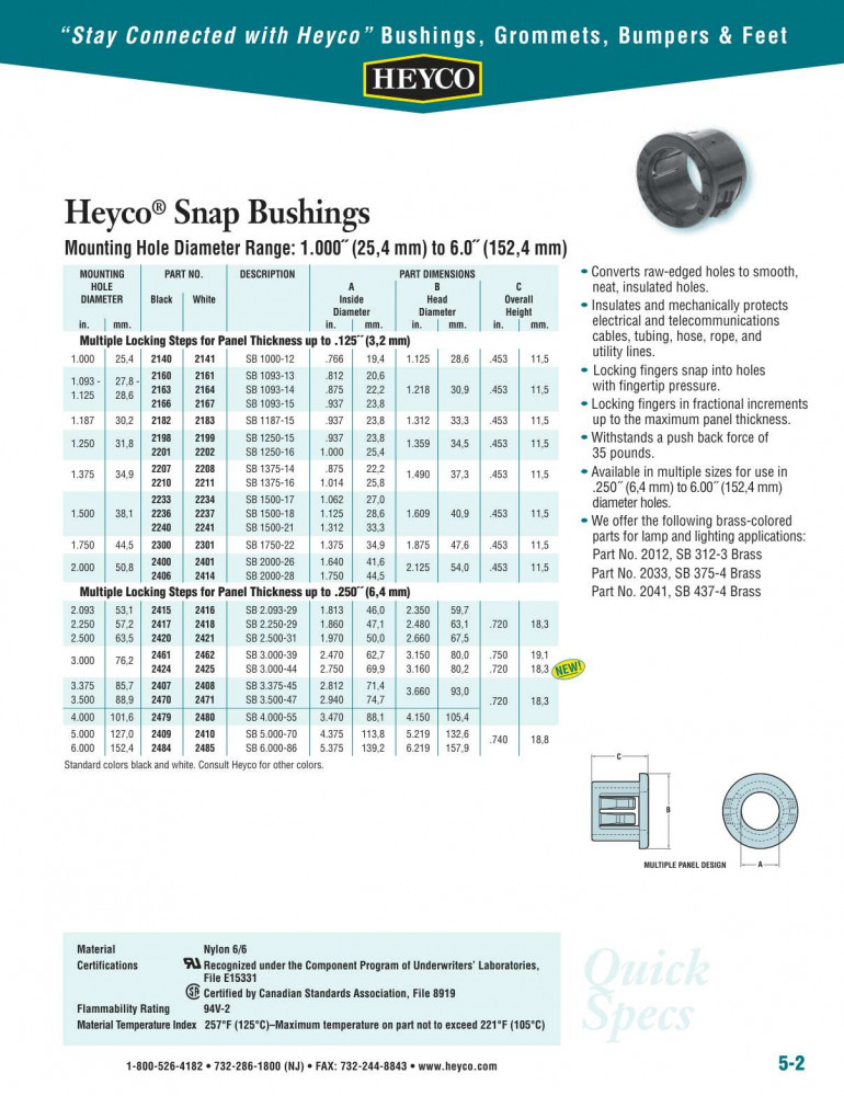 Snap bushing technical document image